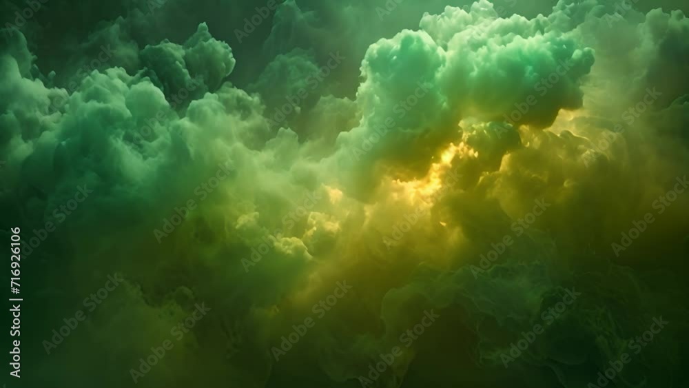 Green mystery smoke. Realistic green gas clouds on transparent ...