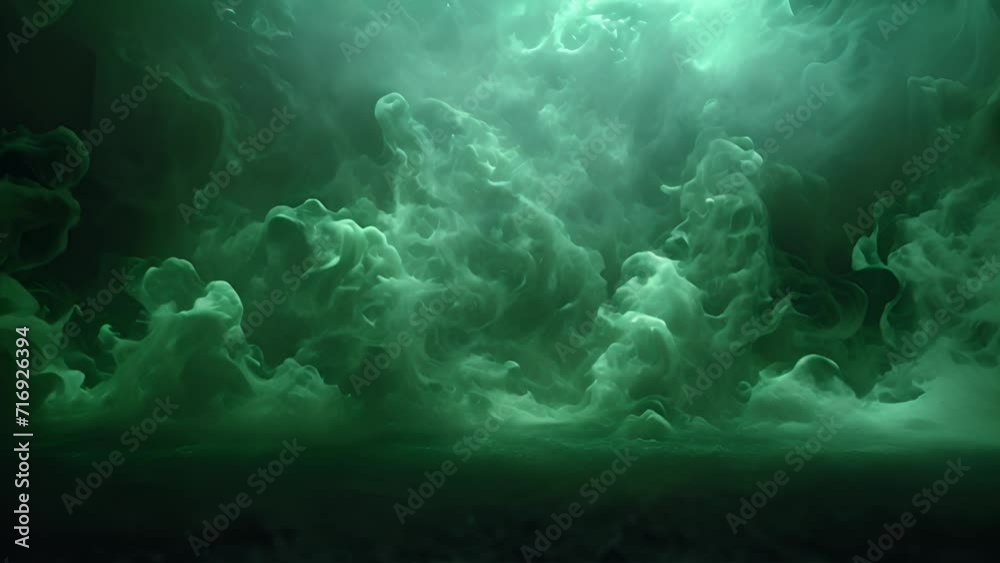 Green mystery smoke. Realistic green gas clouds on transparent ...