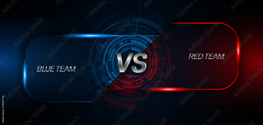 Versus between red and blue on dark background. Background concept for ...