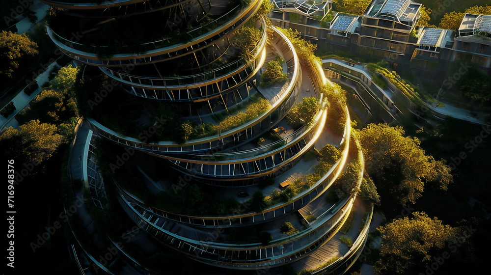 A self-sustaining ecosystem is created by a spiraling eco-tower that ...