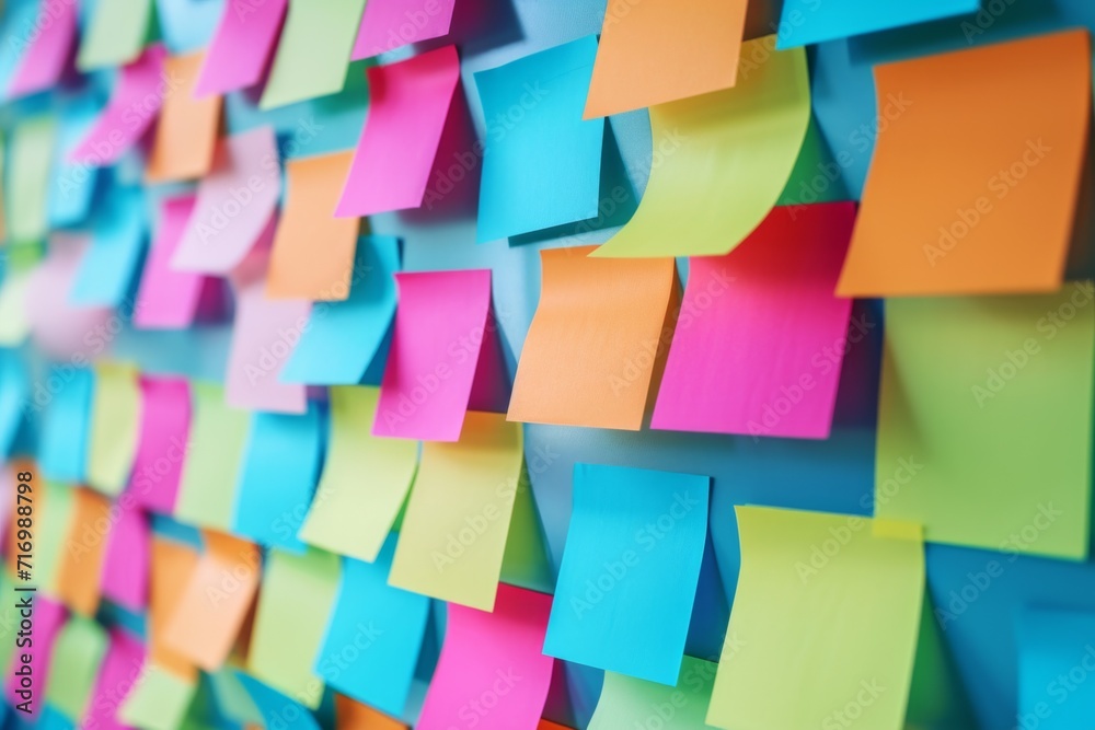 Organized Brainstorming With Colorful Sticky Notes For Efficient ...