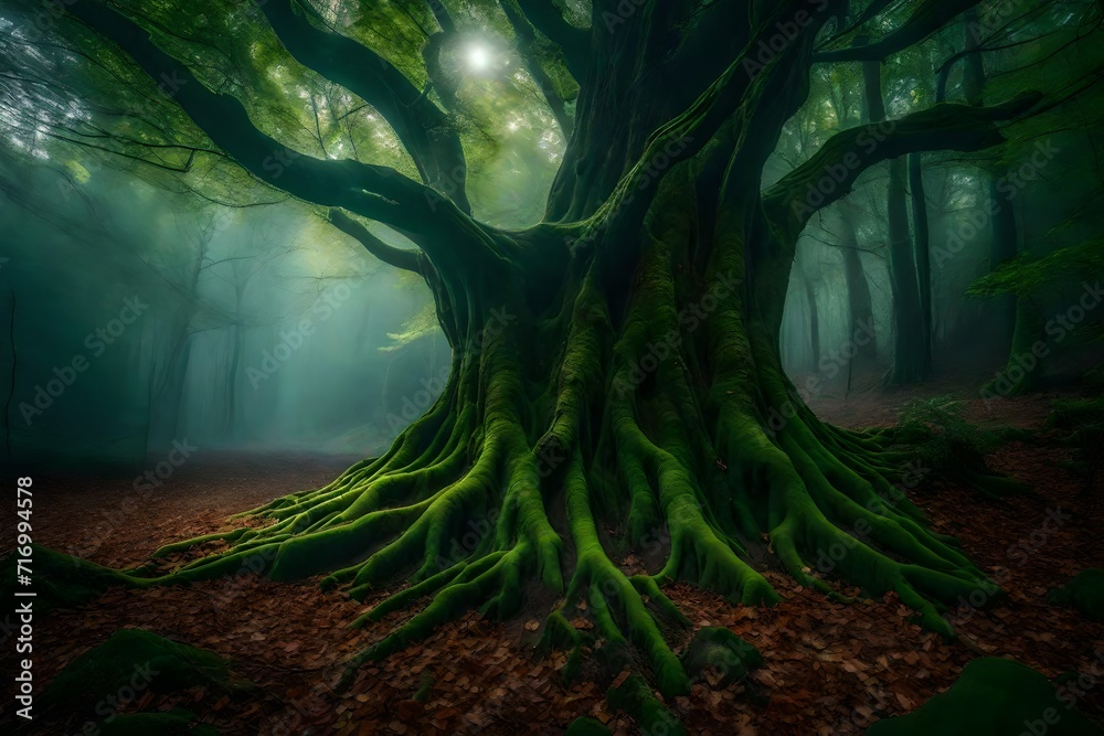 Explore the mystical forest of Ents and Dryads, where ancient trees ...