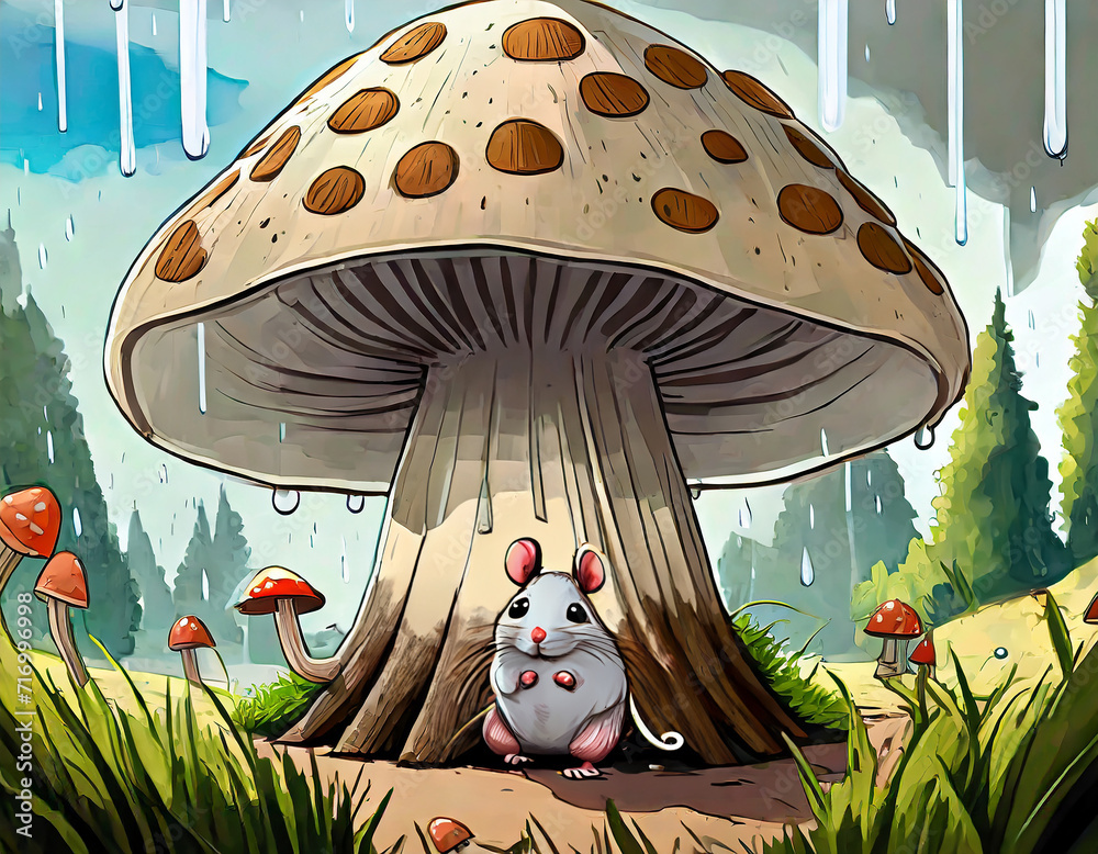 german nursery rhymes illustrated comic - it's raining, it's raining ...