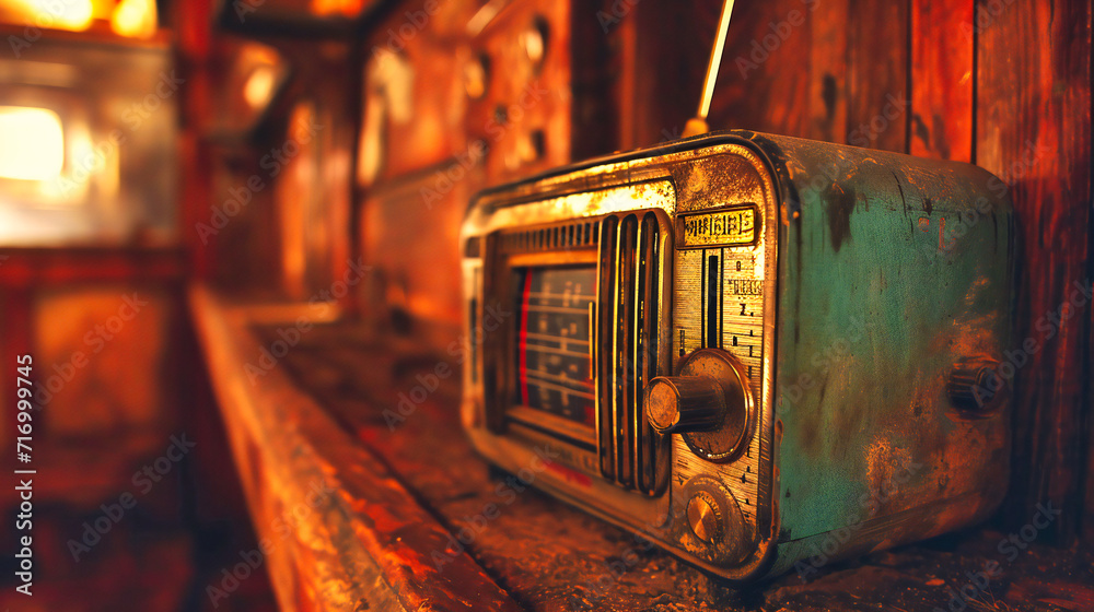 Retro Radio Broadcasting: Vintage Musical Equipment with Old-Fashioned ...