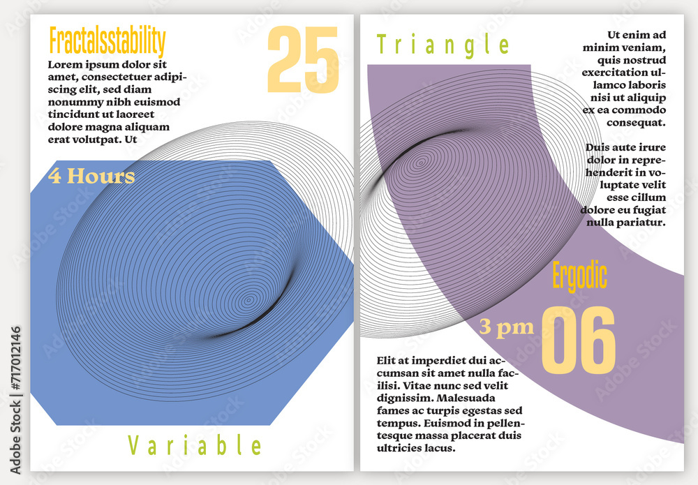 A4 Flyer 3D Geometric Wireframe Shape Simple Layout Science Event Stock ...