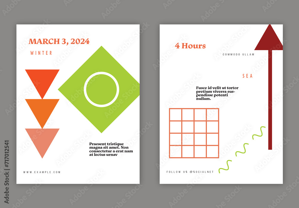 US Letter Flyer Template Very Minimal With Simple Bright Geometric ...