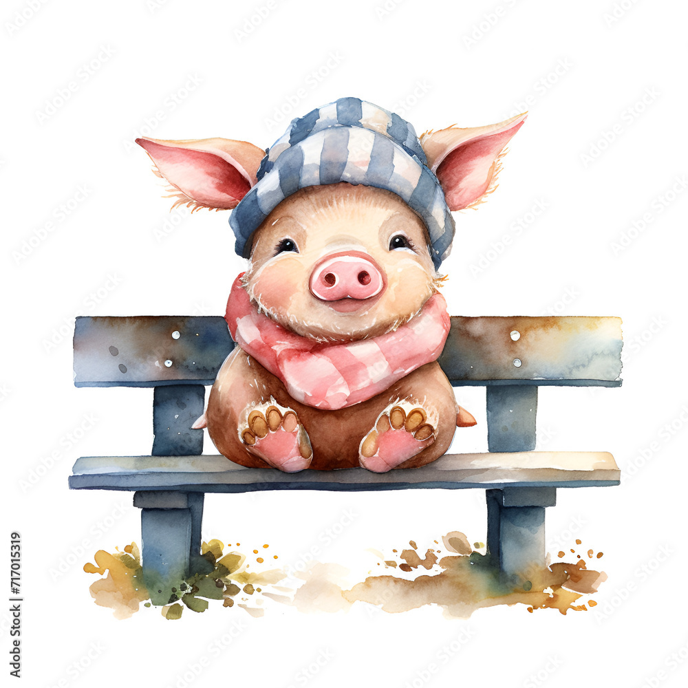Beautiful Pig Watercolor Clipart, Cute Design for Your Project, Ai ...