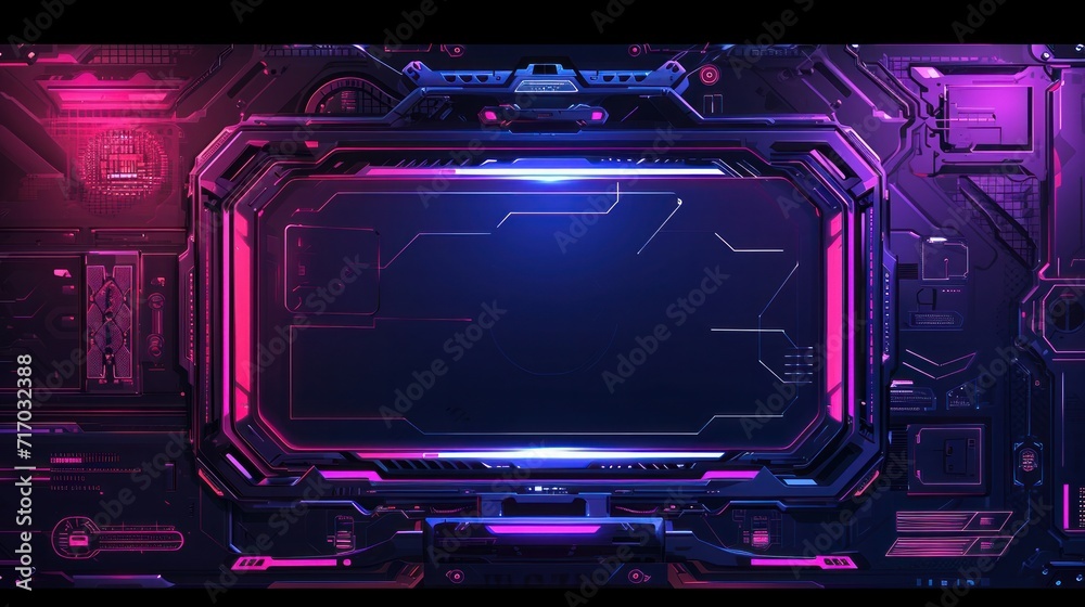Game stream frames. Glow theme for live conference of gaming streamers ...