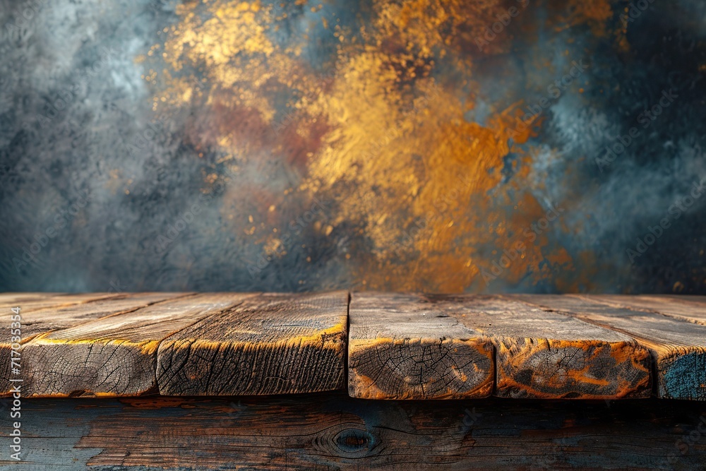 plank table golden for background, plank wood gold color on wall room ...