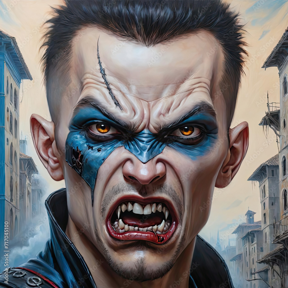 High-Tech Vampire in Renaissance Surreal Urban Landscape - Realistic ...