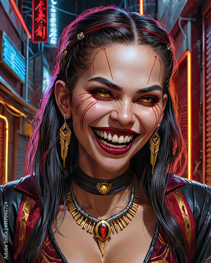 Close-up portrait of a fair-skinned Indigenous Australian female in ...