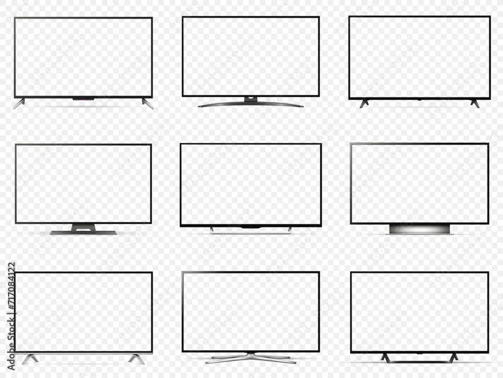 Realistic tv set with transparent screen isolated on transparent ...