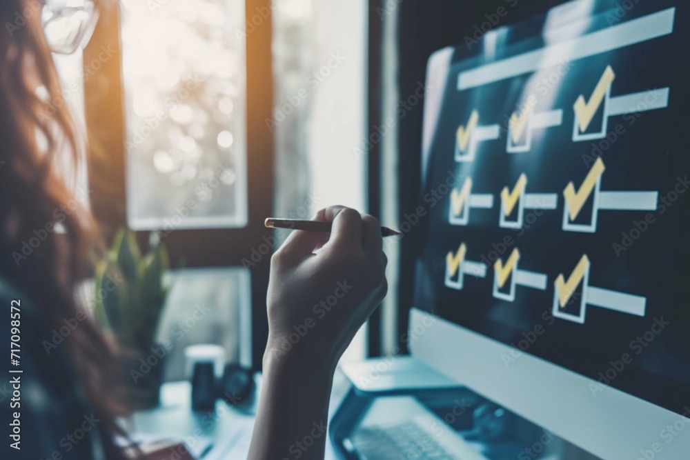 Smart digital checklist and document management online concept ...