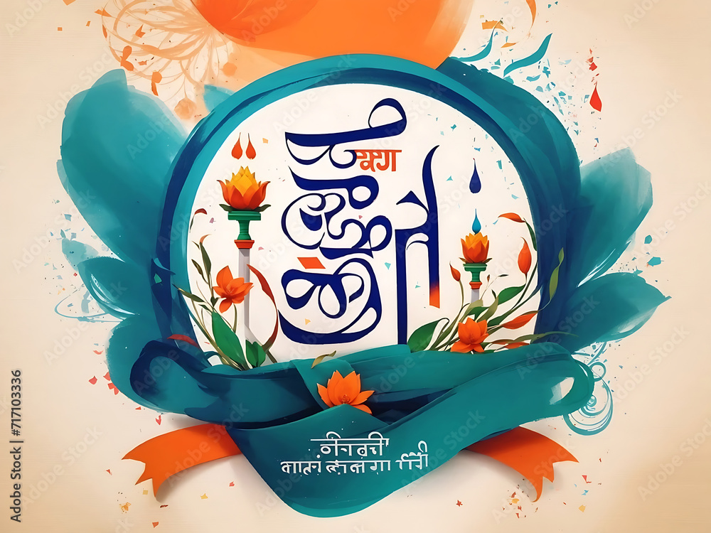 Marathi Calligraphy Prajasattak din means Happy Republic Day in India ...