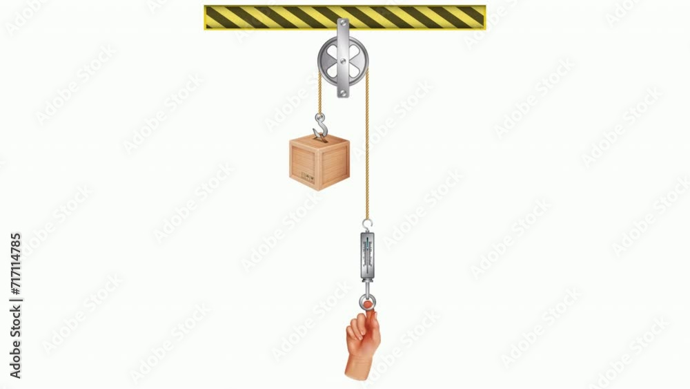 Vidéo Stock Animation of Pulley system. Laws of motion. Weight load ...