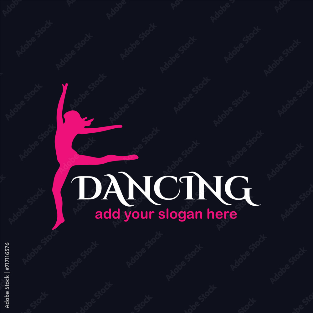 dancing couple logo design logo vector Stock Vector | Adobe Stock