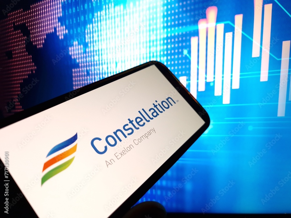 Konskie, Poland - January 23, 2024: Constellation Energy company logo ...