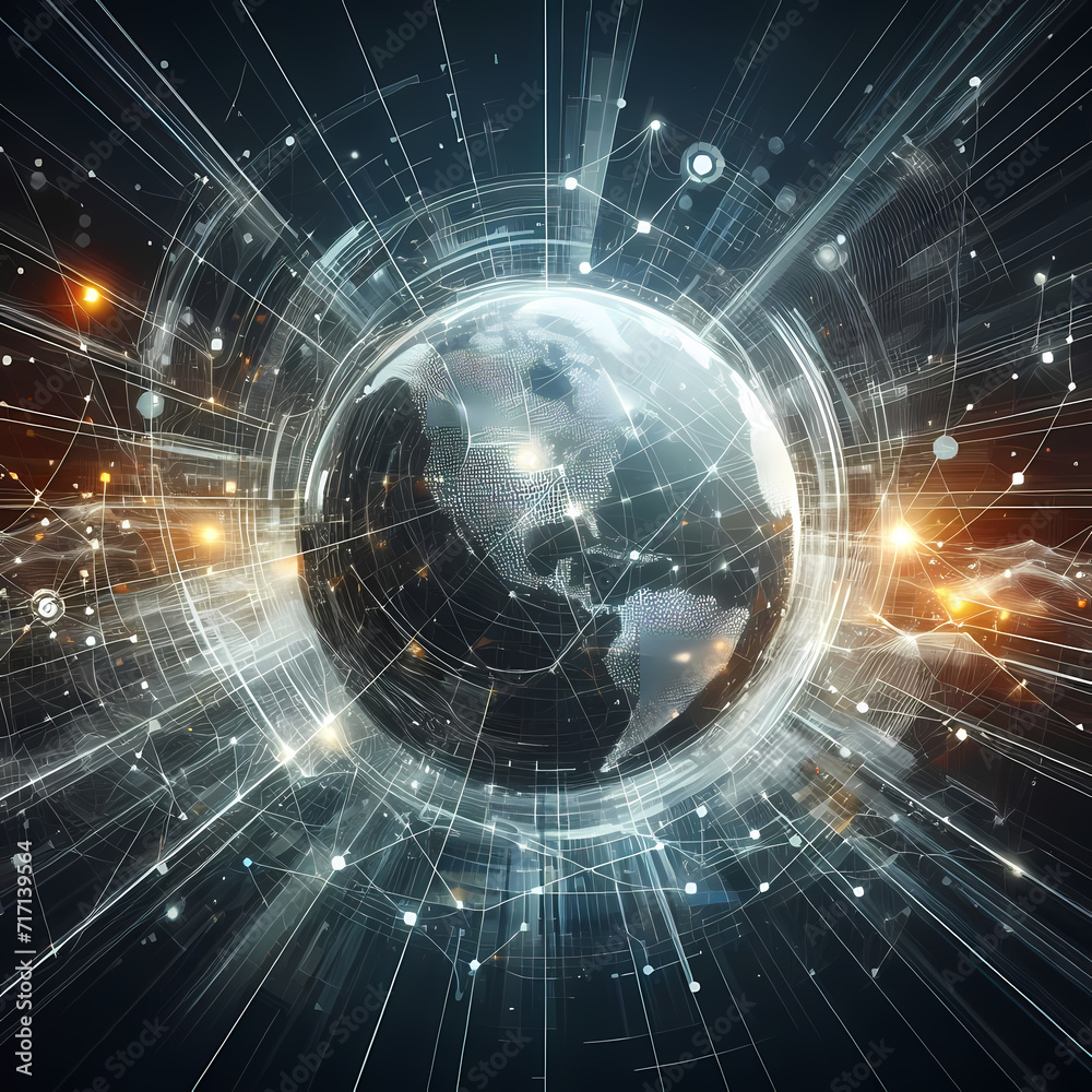 a visually compelling abstract network vector concept featuring a world ...