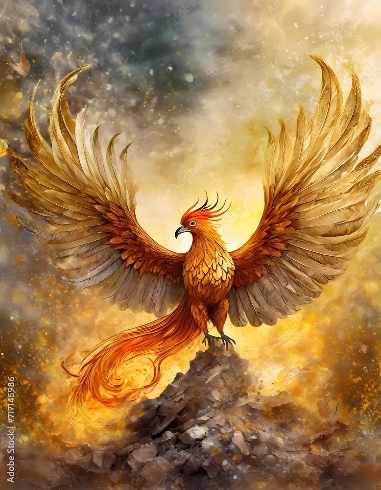 Phoenix rising from the ashes, mythical creatures, Greek mythology ...