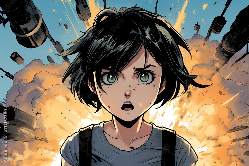 sad alone depressed anime girl digital art, painting, anime, art ...