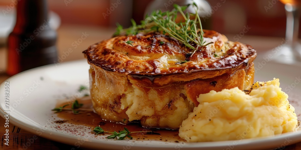 Pie and Mash Elegance: British Culinary Tradition. Immerse in A ...