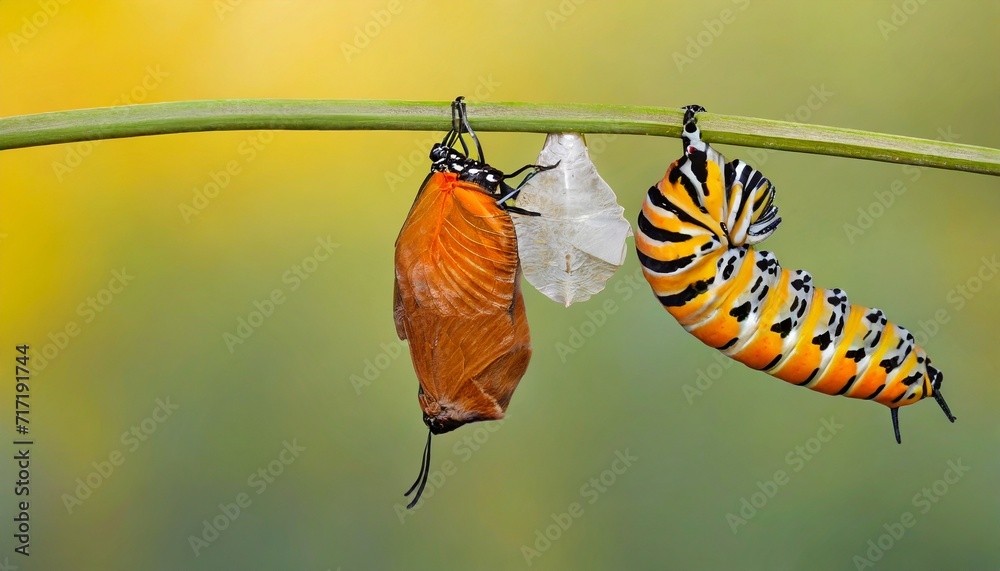 Fotka „Amazing moment ,Large tropical butterfly hatch from the pupa and ...