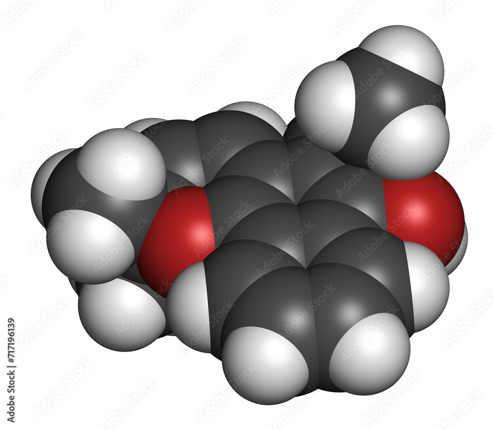 Mollugin molecule. Found in Rubia cordifolia (Indian madder). 3D ...