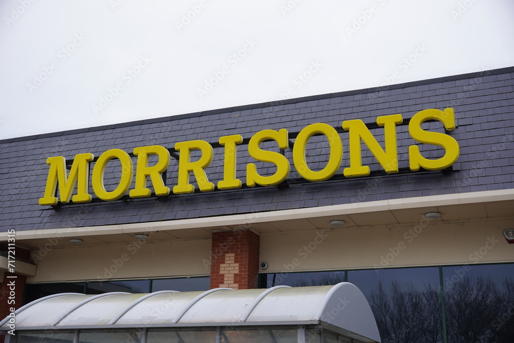 Portsmouth, England 8 January 2024 - Morrisons logo and sign of food ...
