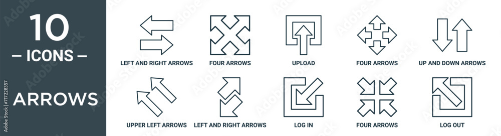 Vetor do Stock: arrows outline icon set includes thin line left and ...