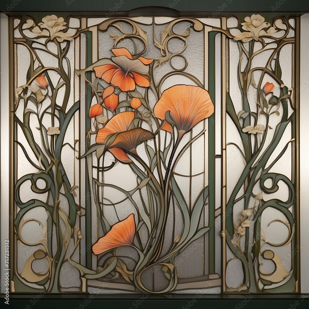 Revive Art Nouveau. Utilize AI to reimagine this ornate style, blending ...