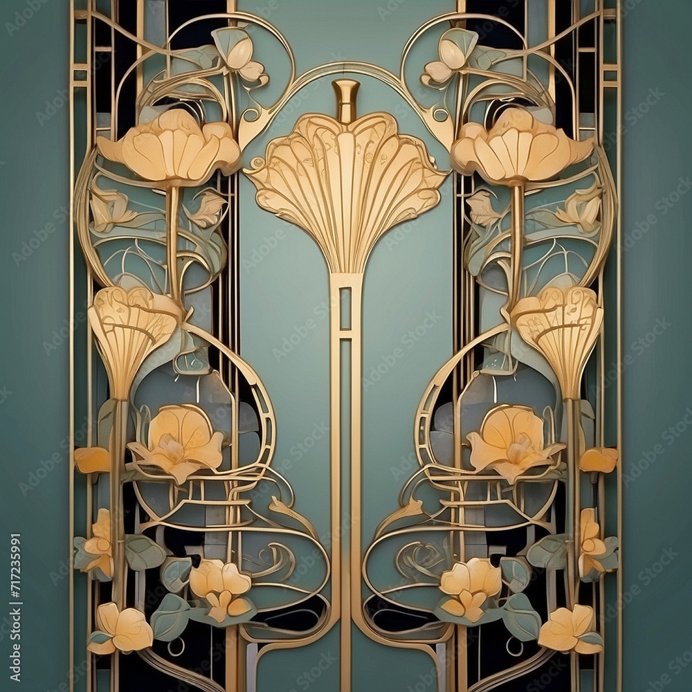 Revive Art Nouveau. Utilize AI to reimagine this ornate style, blending ...