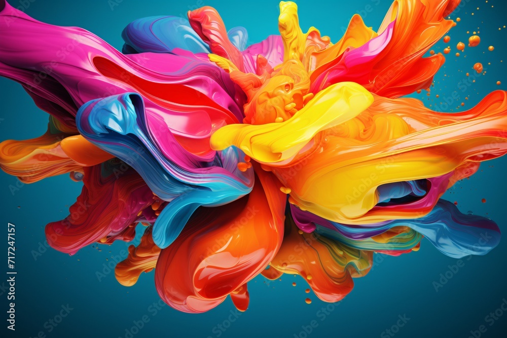 Colorful 3D Paint Splash Wallpaper, Liquid ink Splash background, Paint ...