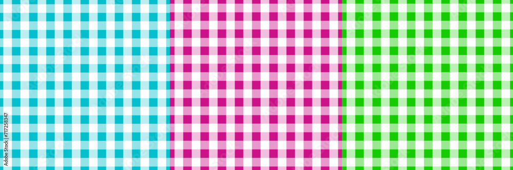 Vector cuadriculado. Vector de mantel. Cuadros rosados, azules y verdes ...