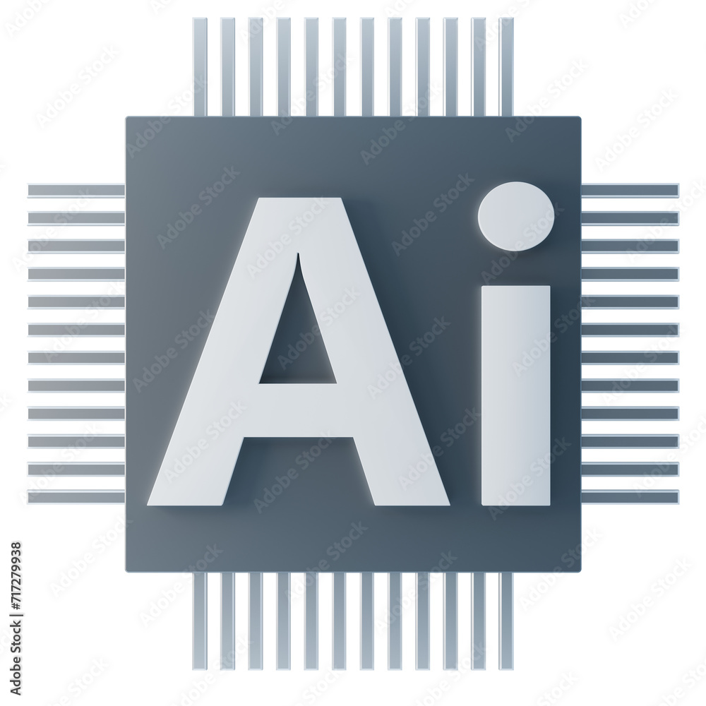 Ai artificial intelligence processor chip icon with transparent ...