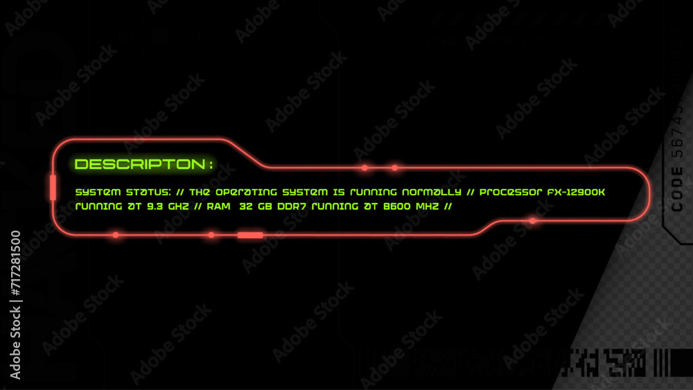 Virtual reality Cyberpunk HUD interface. ci-fi digital interface ...