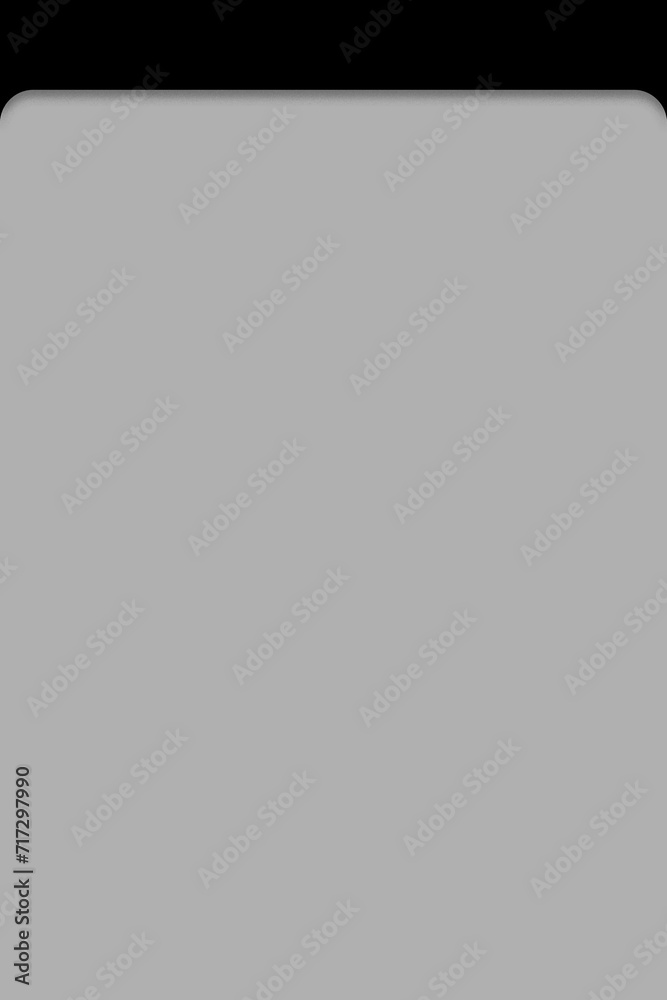 A gray template that has a black topper banner header, rounded corner ...