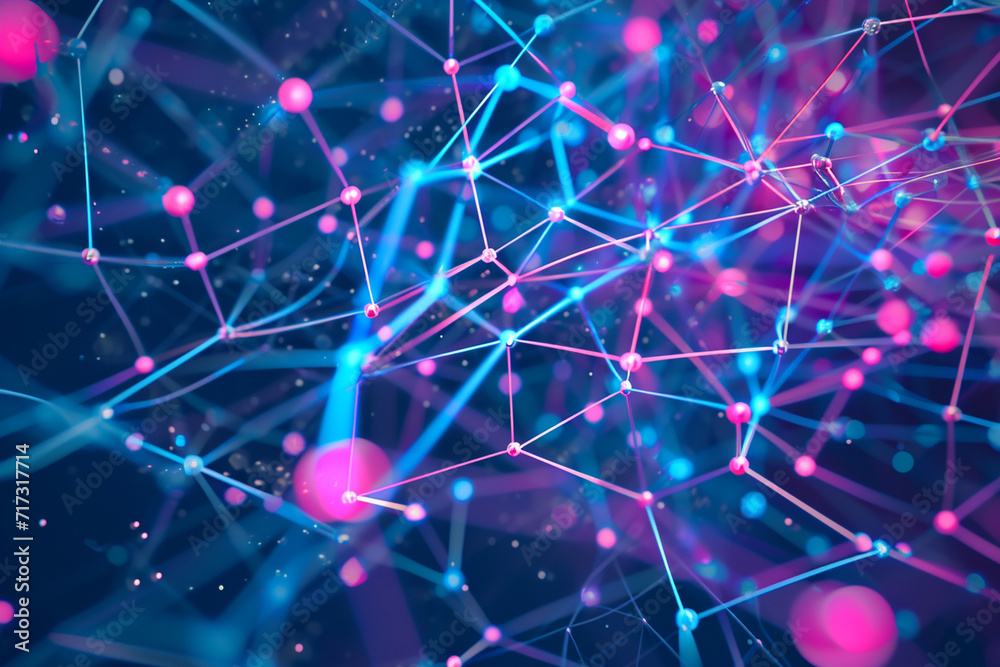 Illustration of a neural network diagram, machine learning, tech ...