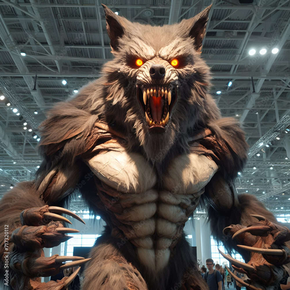 A Scary Terrifying Ravaged Blood Red Thirsty Werewolf Wolf Man Head ...