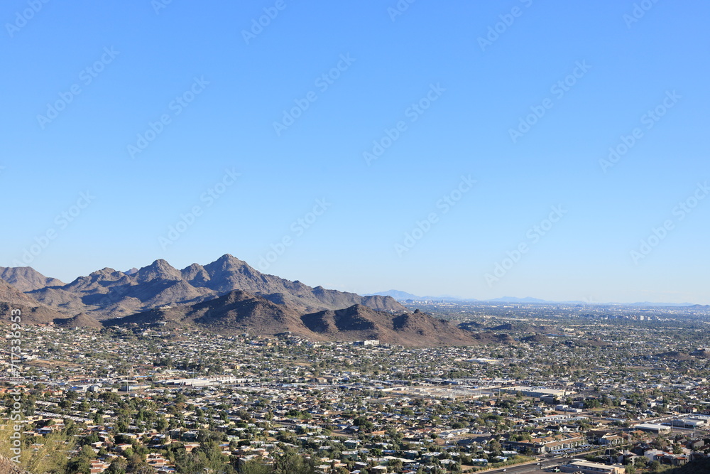 Arizona Valley of the Sun or Greater Phoenix Metro area as seen from ...