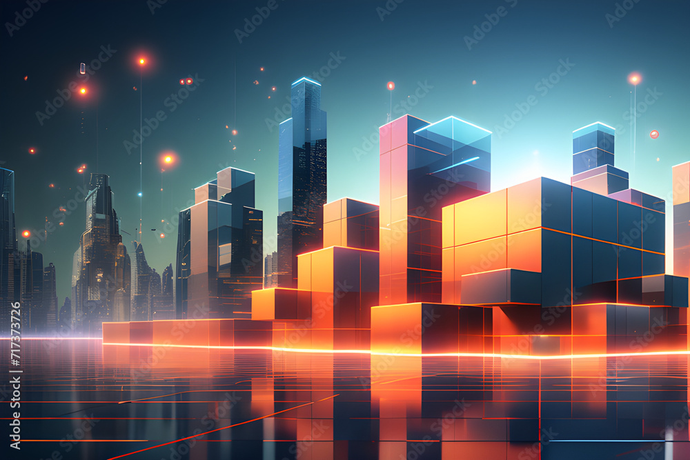 Examples of 3D geometric figures of different heights to represent the ...