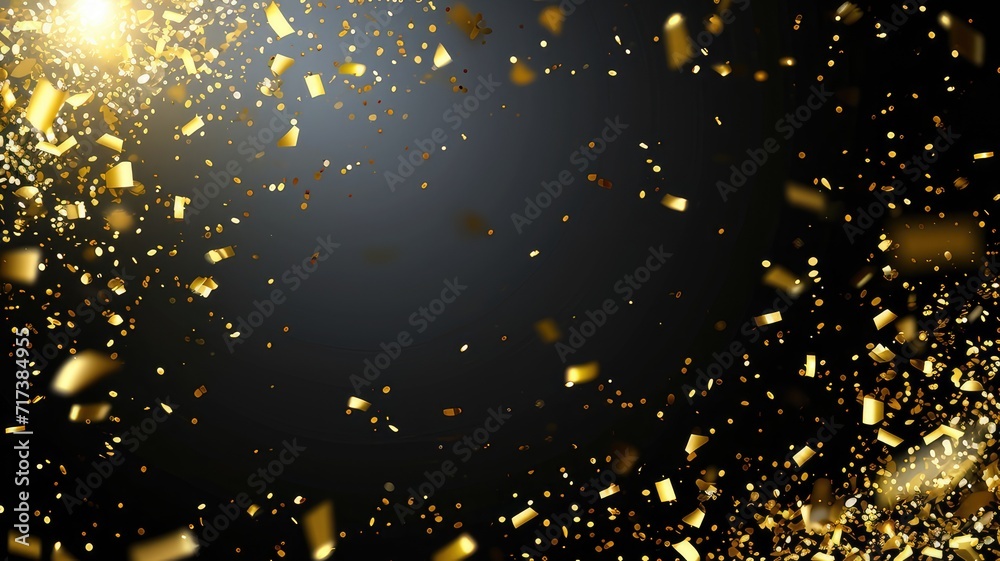 elegant golden glitter celebration background with sparkling confetti ...