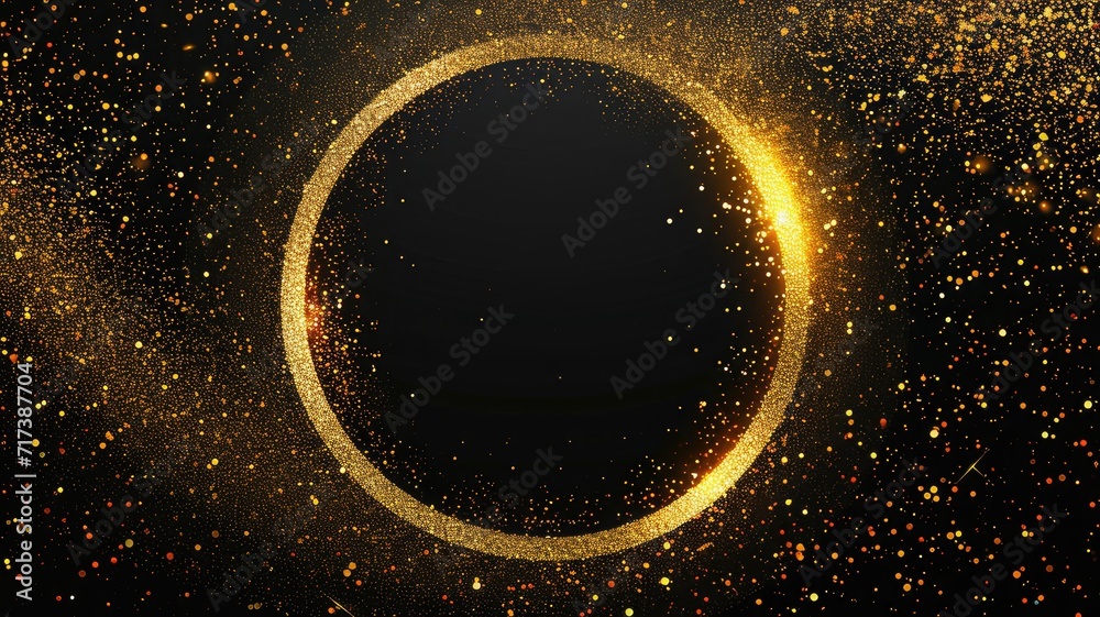 glittering gold ring light effect, isolated black background. ideal for ...