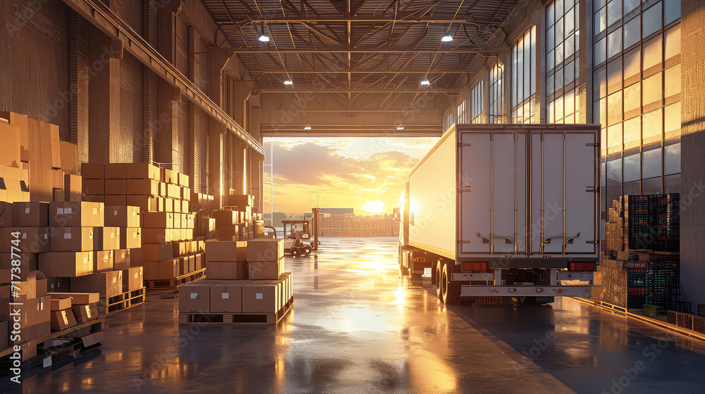 Warehouse Activities: Loading a Truck at the Warehouse Loading Dock ...