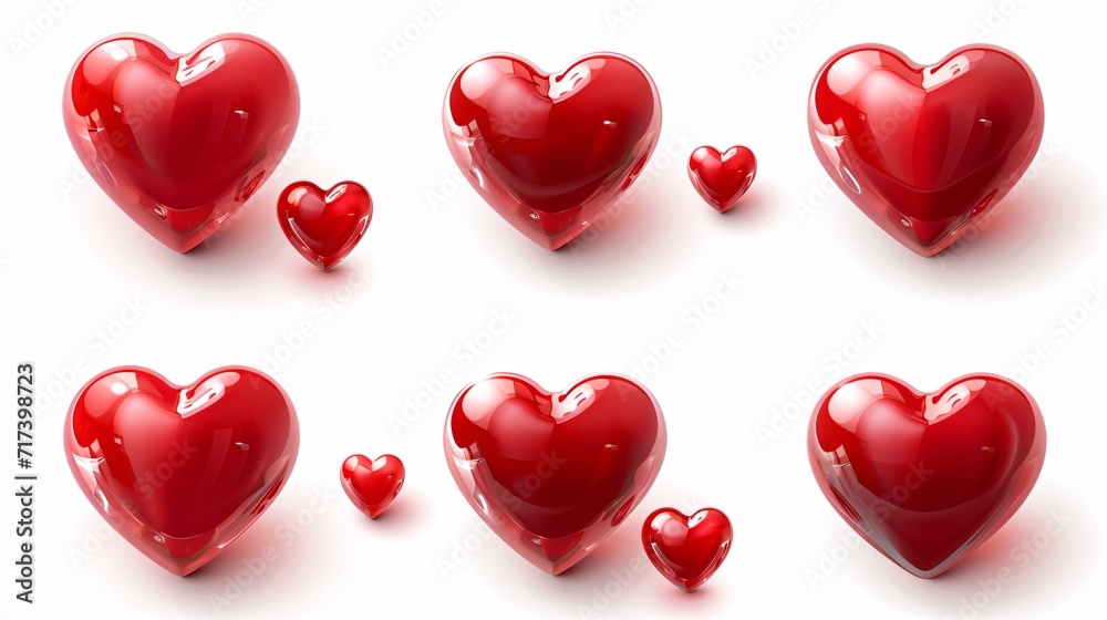 Valentine's Day love symbol, 3D heart rotation animation, realistic ...