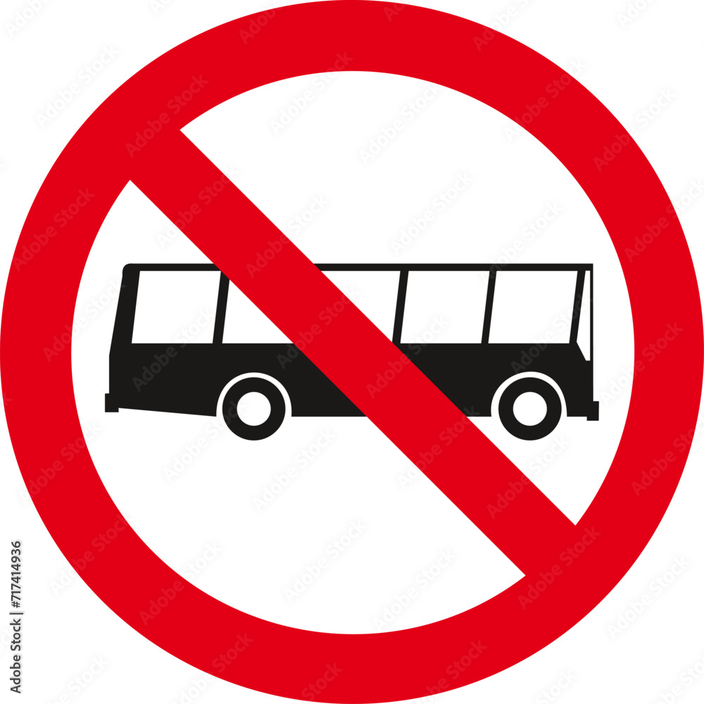 no transit of buses, bus traffic prohibited, no buses,Traffic Sign ...