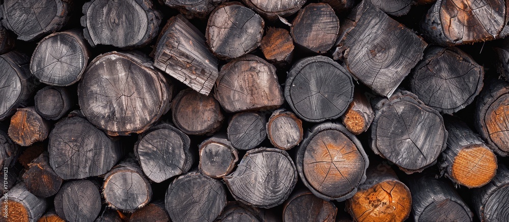 Seasoned firewood logs with a seamless wood texture for wallpaper that ...