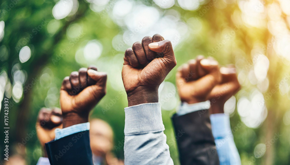 fists raised in unity for equality, symbolizing strength, solidarity ...
