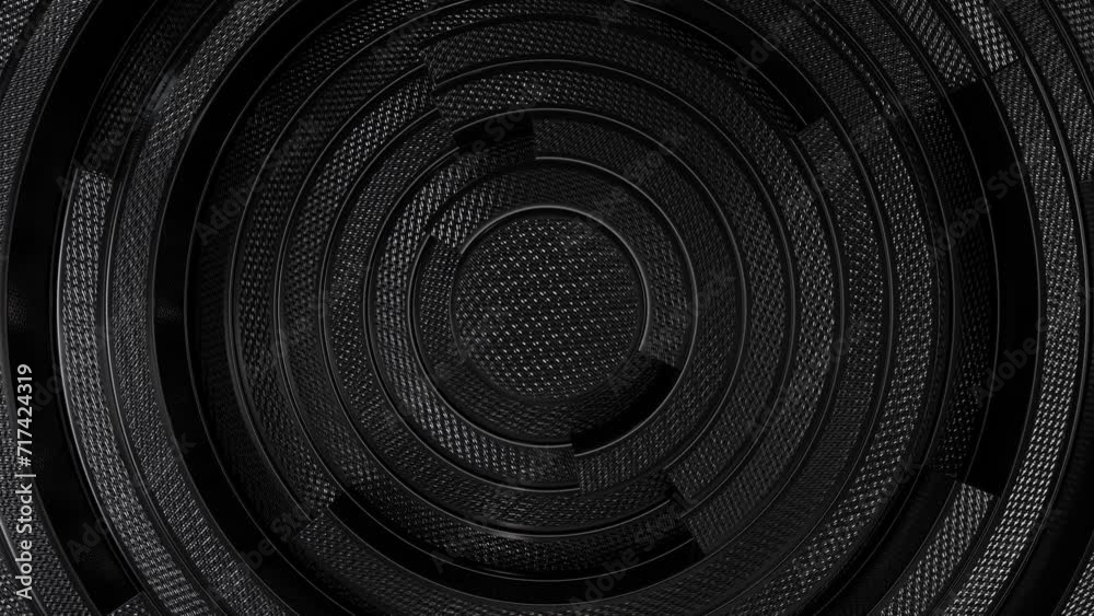 Realistic abstract looping 3D animation of the clock-style moving ...