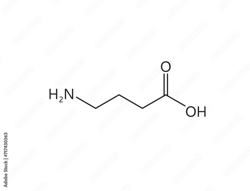 Neurotransmitter, gamma-aminobutyric acid chemical formula, vector ... Neurotransmitter, gamma-aminobutyric acid chemical formula, vector ...