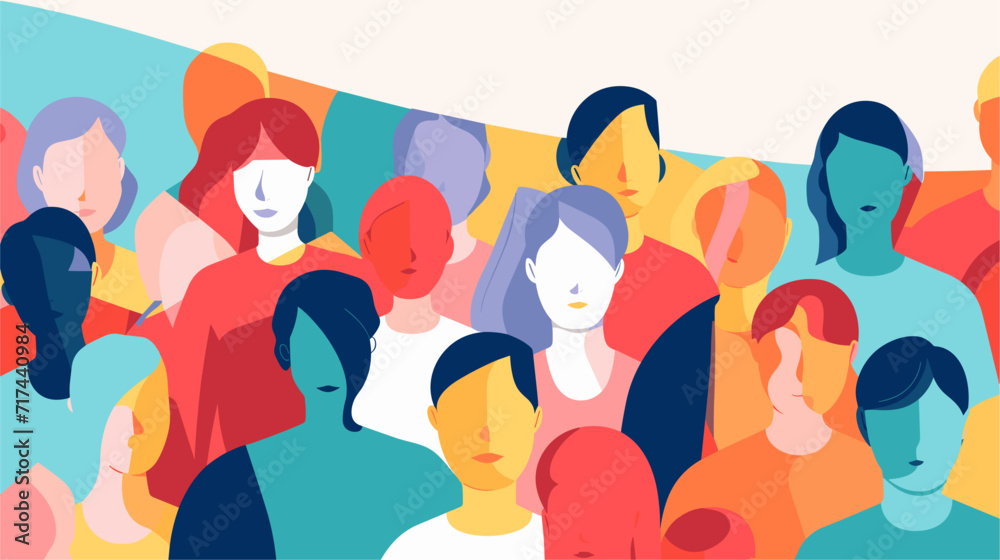 Vector illustration of social impact events and collaborations creating ...